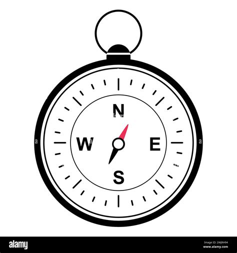 Vector Compass Icon Line Compass Icon Isolated On White Background