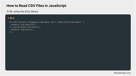 How To Read Csv Files In Javascript