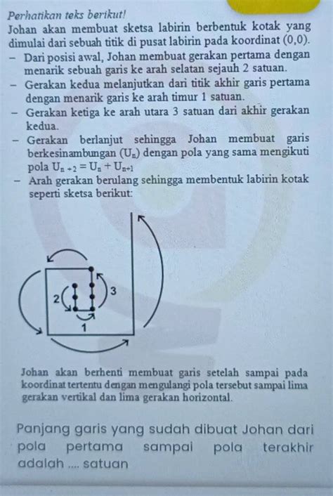 Solved Perhatikan Teks Berikut Johan Akan Membuat Sketsa Labirin