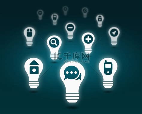 各种界面图标。带有许多应用程序图标的概念背景图高清摄影大图 千库网