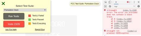 Javascript Fcc Pomodoro Clock Failing In Built Tests Stack Overflow