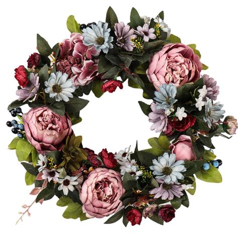 Door Wreath Beauty Round Realistic Anti Fade Handm Grandado