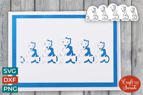 Polar Bears Cut And Tuck Card Svg Christmas Greeting Card