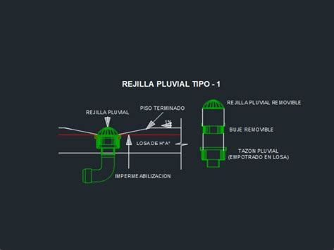Rejilla De Desagüe Pluvial En Autocad Cad 2683 Kb Bibliocad