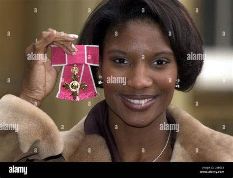 Olympic Gold Medallist Denise Lewis With The Obe That She Received From