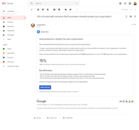 Introducing Data Protection Insights Reports Googblogs