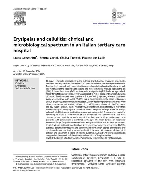Erysipelas And Cellulitis Clinical And M Pdf