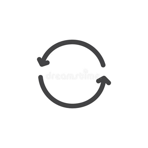 Reload Button Icon Flat Simple Outline Set Stock Illustration Illustration Of Arrow Label