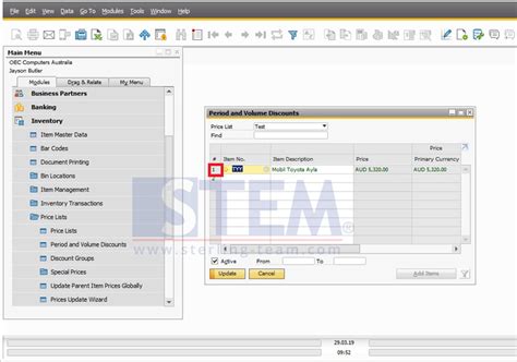 Sapbusinessonetips Stem How To Create Period And Volume Discount On