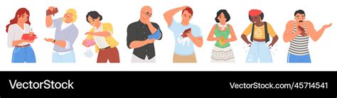 People Holding Empty Wallets Isolated Set Vector Image