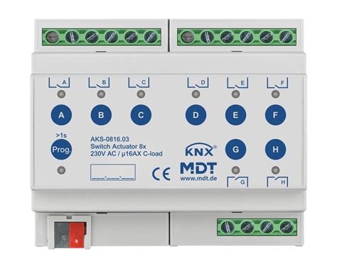 KNX Switch Actuator 8 Channel 6 SU MDRC 16 A 230 V AC C Load