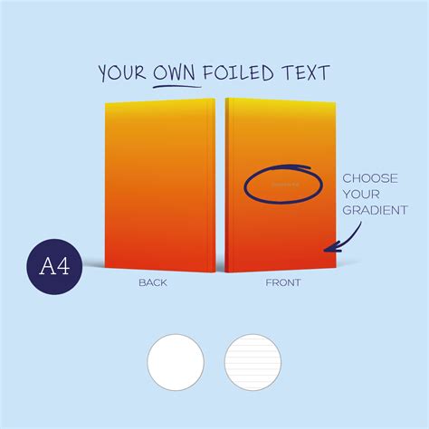 A4 Notebook Gradient Foiled Letters Hard Cover Print N Deliver