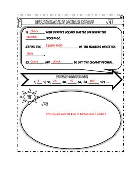 Approximating Square Roots Notes By Courtney Steketee TPT