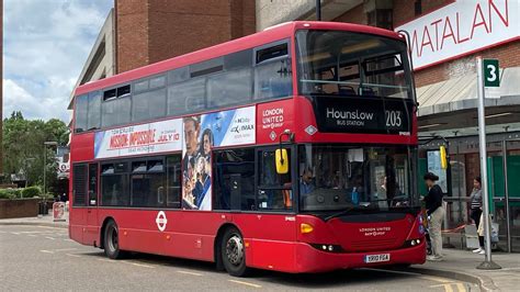 FULL ROUTE VISUAL London United Route 203 Hounslow Bus Stn To Staines