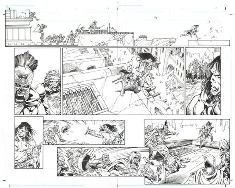Bart Sears Conan 2 Page Spread Comic Art Comic Art Perspective Art Comic Layout