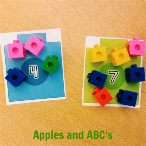Bundled Bear Counter And Linking Cube Math Centers Apples And Abcs