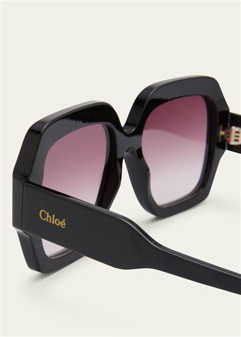 Chloe Gayia Rectangle Acetate Sunglasses Bergdorf Goodman