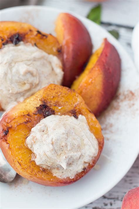 Grilled Peaches With Peach Balsamic Cream Cheese Lifes Ambrosia
