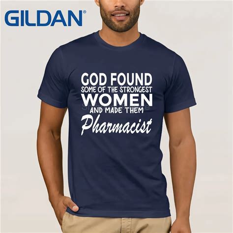 Gildan Funny Pharmacy Shirt God Made Strongest Men Pharmacist Fun
