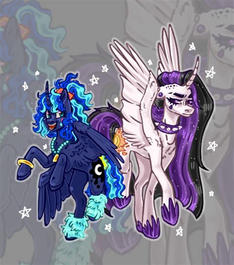 Goth Celestia And Retro Luna By Gowguo On Deviantart