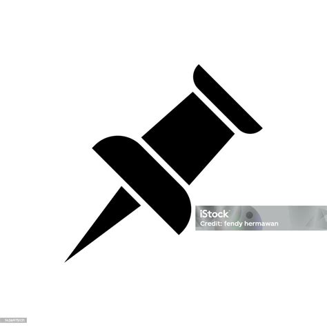 白い背景に画鋲アイコンベクター画像デザインテンプレート 画鋲のベクターアート素材や画像を多数ご用意 画鋲 アイコン 尖っている