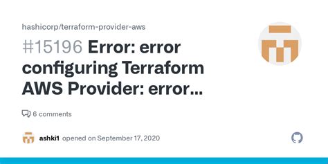 Error Error Configuring Terraform Aws Provider Error Validating
