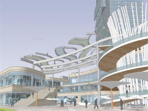 商业建筑，现代主义风格，45层 Sketchup模型库 毕马汇 Nbimer