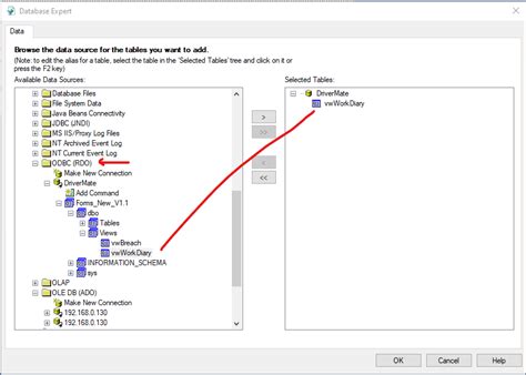 Crystal Reports 2008 Will Not Allow Me To Add A Specific View As A