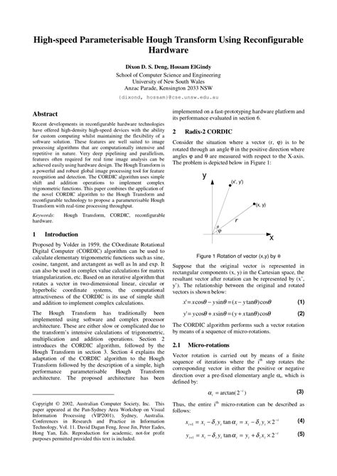 Pdf High Speed Parameterisable Hough Transform Using Reconfigurable