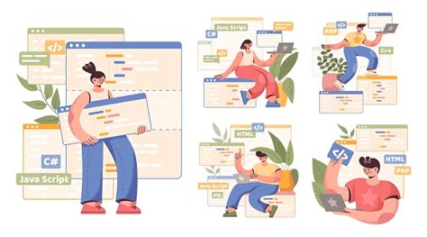 Insinyur Kode Bekerja Dalam Perangkat Lunak Program Bahasa Teknologi