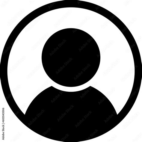 シンプルな丸いユーザー、人型のアイコン（黒） Stock Vector Adobe Stock