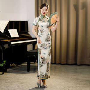 Women Chinese Dress Oriental Retro Qipao Cheongsam Model Show Miss Etiquette Dress Modified