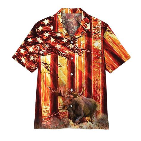 3d Moose Hunting Beach Tropical Hawaiian Shirt Robinplacefabrics