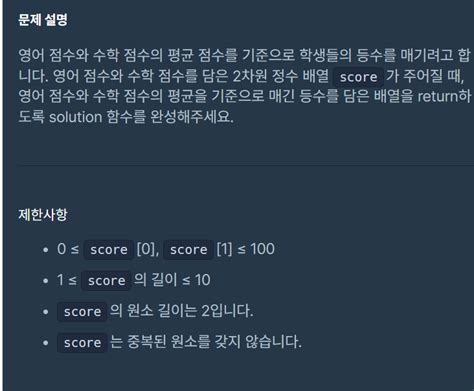 Java 프로그래머스 등수 매기기