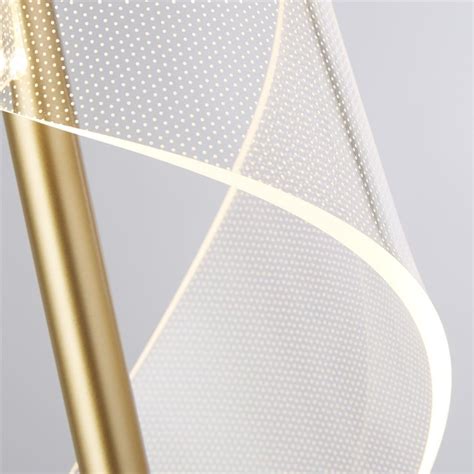 Sai Modern Gold Led Sculptural Ribbon Diffuser Bar Pendant Lightbox