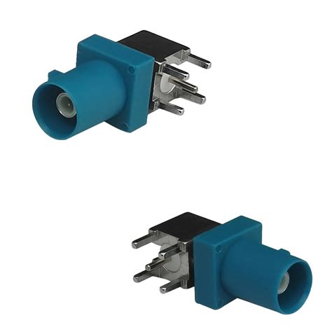 Z Code Fakra Pcb Connector Right Angle Type Pcb Mount For Gps Systems