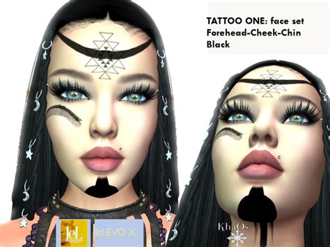 Second Life Marketplace Tattoo One Lel Face Set Black Khaos