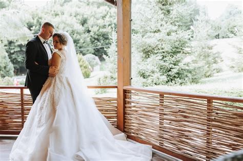 Premium Photo Wedding Portrait The Bride In An Elegant Dress And The