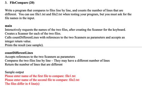 Solved 3 Filecompare 20 Write A Program That Compares To