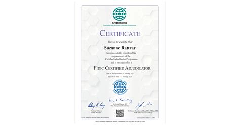 Suzanne Rattray Fidic Certified Adjudicator Fidic Credentialing