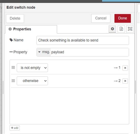Node Red Ha Call Service Node How To Only Send A Message When It Is