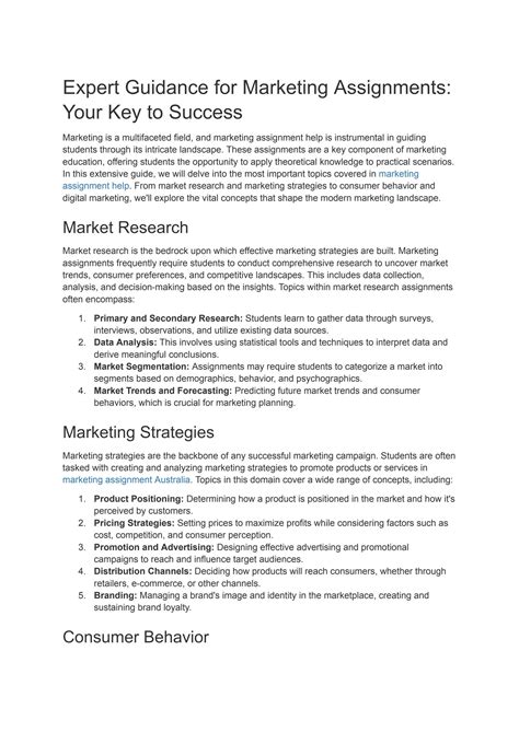 Expert Guidance For Marketing Assignment Your Key To Success By Assignment Samples Issuu