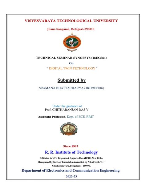 Digital Twin Technology Synopsis Pdf Internet Of Things Simulation