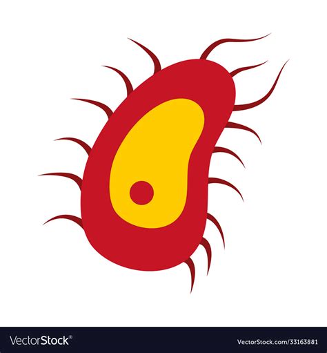 Escherichia Coli Bacteria Icon Flat Style Vector Image