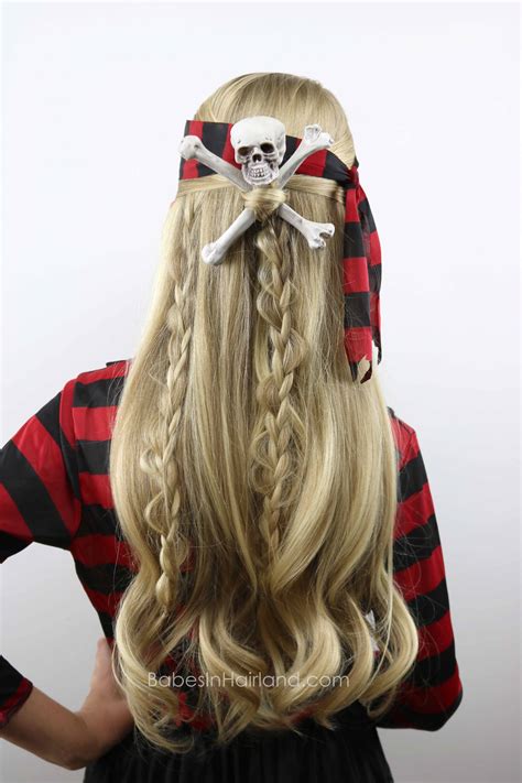 Skull And Crossbones Pirate Hair Halloween Hairstyle Babes In Hairland