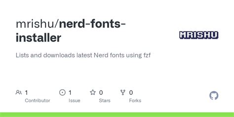 Github Mrishunerd Fonts Installer Lists And Downloads Latest Nerd