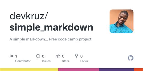 GitHub Devkruz Simple Markdown A Simple Markdown Free Code Camp Project