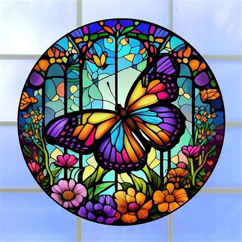 Listing Date07042023 Stained Glass Butterfly Faux Stained Glass