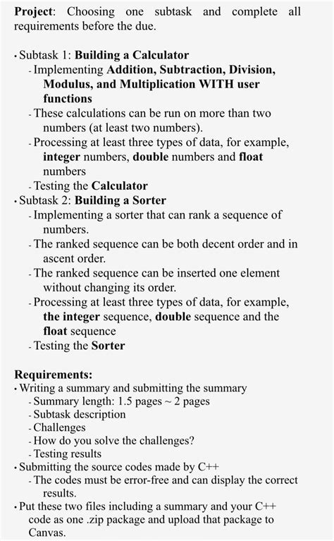 Solved Please Write The Source Code For Subtask 1 In C Chegg