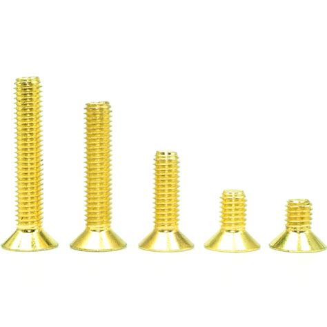 M2 M5 Countersunk Hexagon Socket Head Screws Titanium Plated Gold